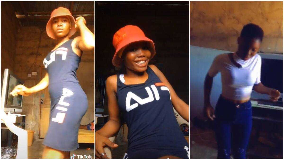 Beautiful Lady Dances in Her Cheap Room That Has Old TV in Video ...