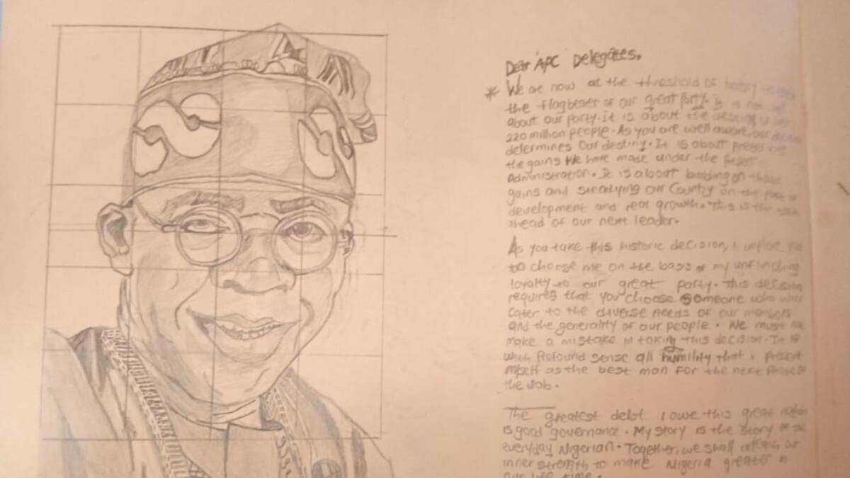 "Asiwaju for President": Talented SS1 Student Draws Special Portrait of ...