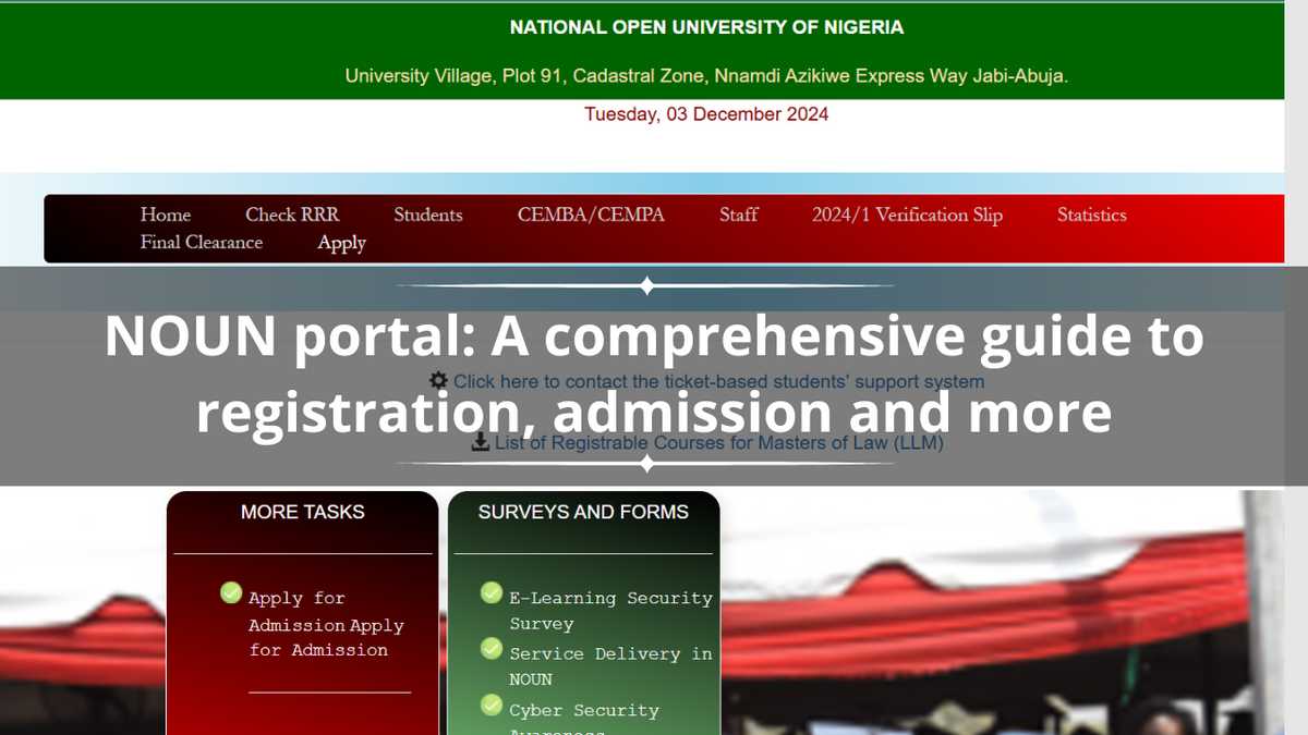 NOUN portal: A comprehensive guide to registration, admission and more ...