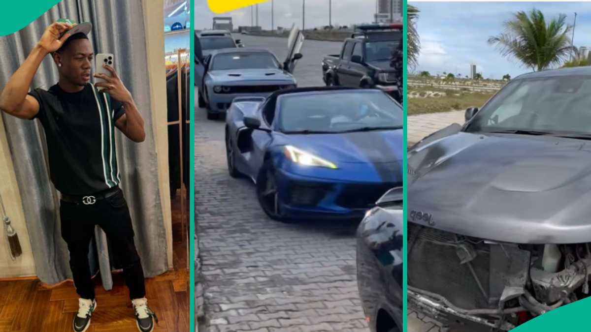 Nigerian Man Cashes Over N100m Corvette Stingray Car During Race Begs