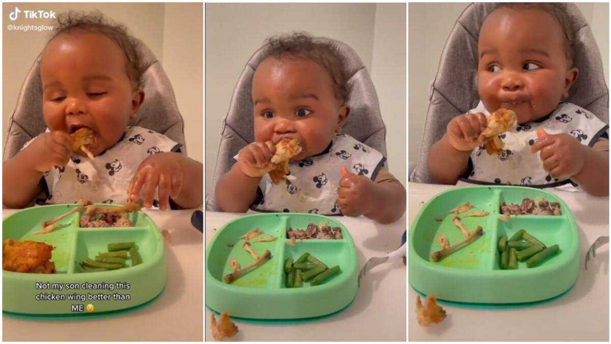 Baby With Few Teeth ‘Finishes’ Fried Chicken Like Hungry Man in Video ...