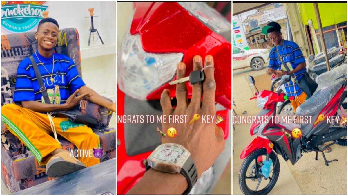 Young Nigerian Man Celebrates Buying Okada, Poses With It, Shows Off ...
