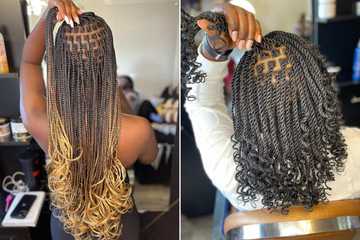 Knotless braids with curls: 30+ ideas to try on hair of any length ...