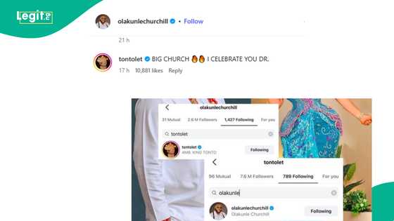 Tonto Dikeh Drops First Comment on Ex-Husband Churchill’s IG Page as ...