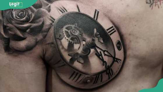 30 uniquely timeless clock tattoo designs and what they mean - Legit.ng