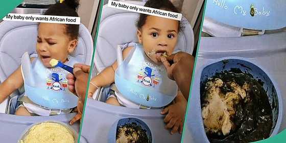 Cute Baby Enjoys Eba and Soup at Home, Rejects Cereal, Video Goes Viral ...