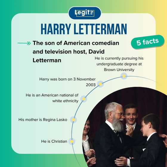 Harry Joseph Letterman’s bio: Meet David Letterman's son - Legit.ng