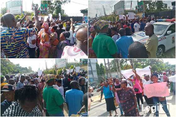 Breaking Protesters Storm Lagos Apc Secretariat Demand Cancellation