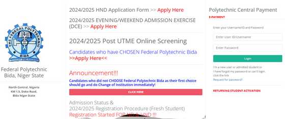 Federal Poly Bida admission portal: how to check admission and next ...
