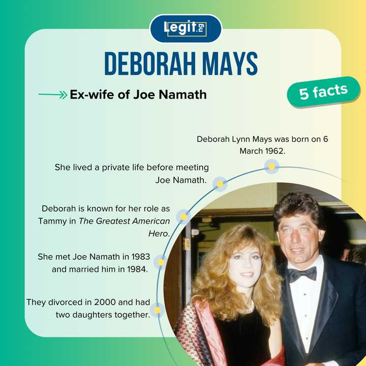 Deborah Mays' bio: What is known about Joe Namath's ex-wife? - Legit.ng