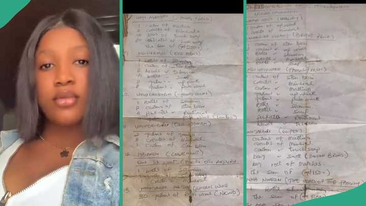 Lady Finds Bride Price List Used To Marry Her Mother in the 1990s ...