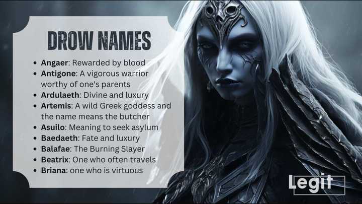 Drow names: Interesting ideas on naming a dark elf DnD character - Legit.ng