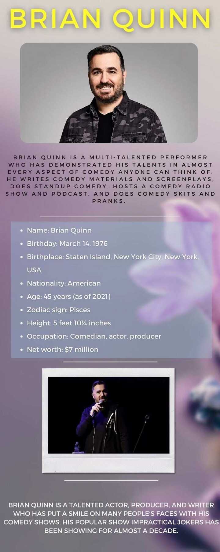 Impractical Jokers' Brian Quinn bio: age, height, net worth, family ...