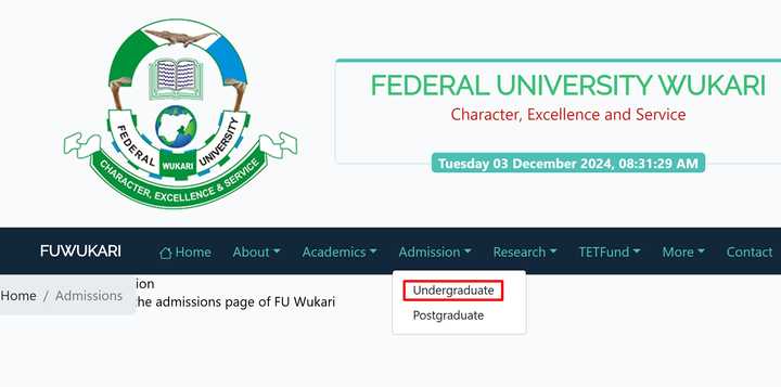 Federal University Wukari admission portal: how to log in, apply, check ...
