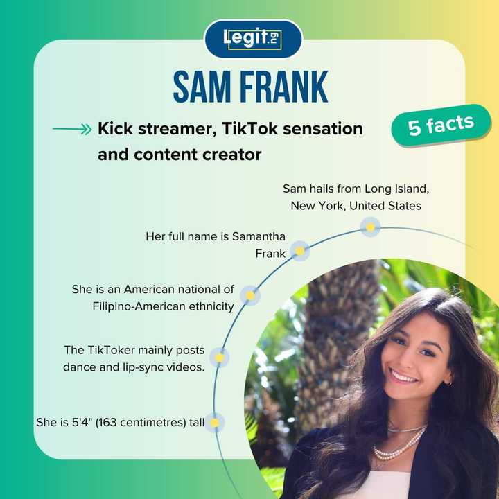 Sam Frank's age, social media, net worth, who has she dated? - Legit.ng