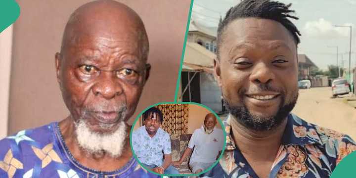 Kunle Afod Visits 100-Year-Old Charles Olumo ‘Agbako,’ Veteran Actor ...