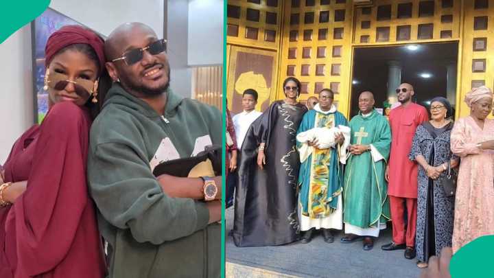 Joy As 2Baba, Wife Natasha Osawaru Dedicate Their Son in Church: "God ...