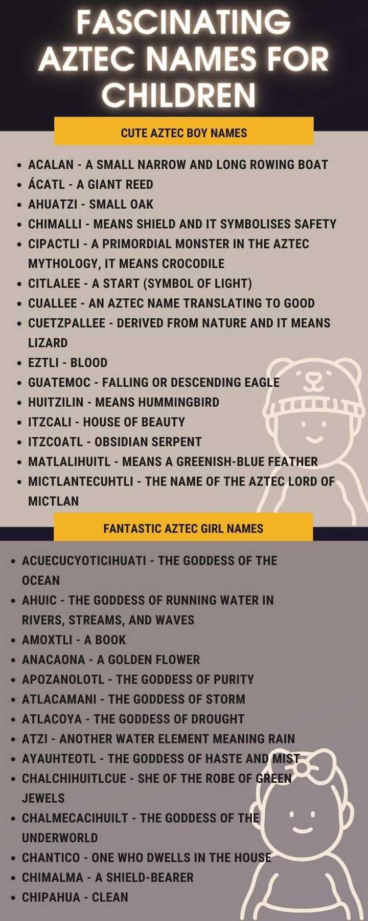 120+ fascinating Aztec names for children and their meanings - Legit.ng
