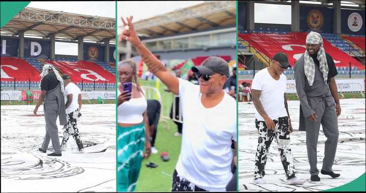 "Mr Steeze" Farooq Oreagba Arrives Venue Where Fola David Attempts to Break Largest Painting ...