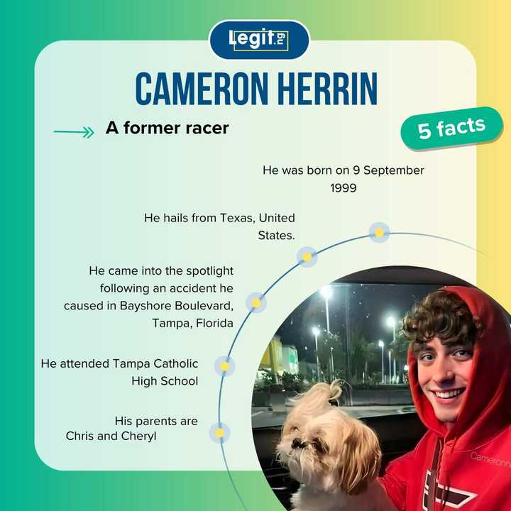 Where is Cameron Herrin now? His car accident and release date - Legit.ng
