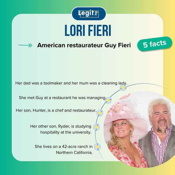 Lori Fieri’s biography: what is known about Guy Fieri’s wife? - Legit.ng